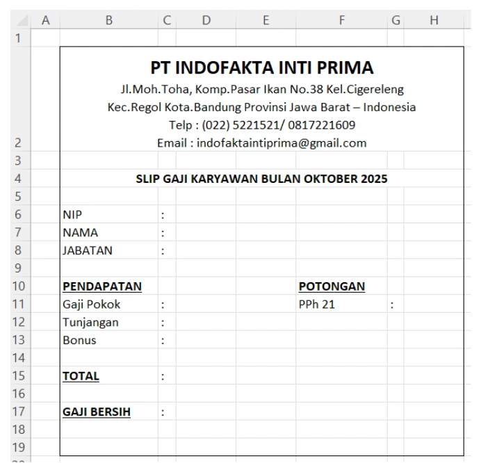 Cara Membuat Slip Gaji di Word, Excel, & PDF [Gratis Template!] - KantorKu