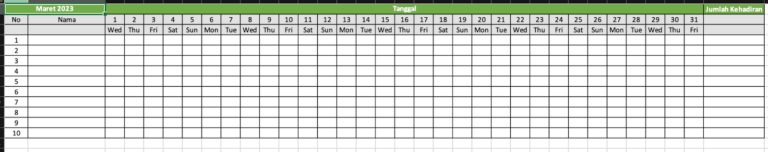 4 Contoh Template Absensi Karyawan Bulanan Excel Gratis! - KantorKu