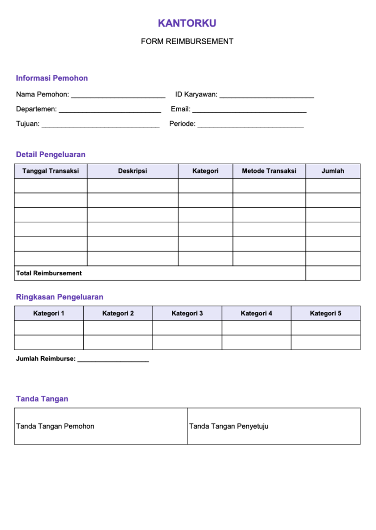 7 Contoh SOP Reimbursement, Boleh Langsung Copas! - KantorKu
