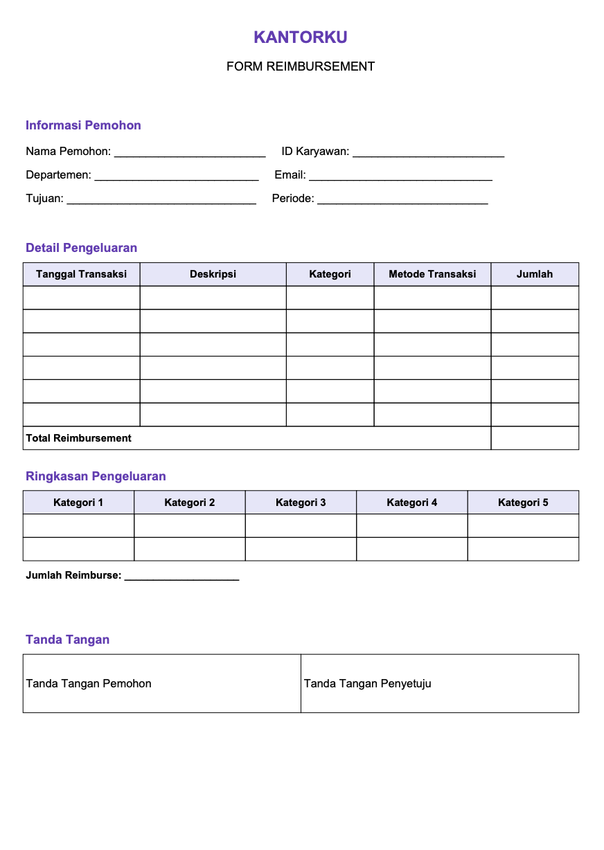 7 Contoh SOP Reimbursement, Boleh Langsung Copas! - KantorKu