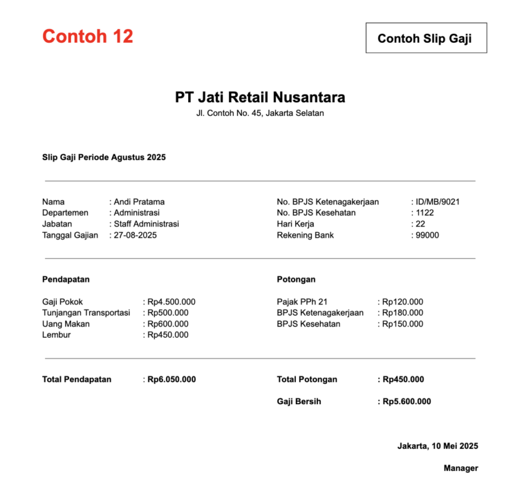 25 Contoh Slip Gaji untuk Karyawan, PNS, Magang [Bisa Copas] - KantorKu