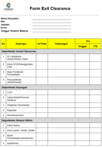 7 Prosedur Exit Clearance & Syarat Dokumen [+Form Template] - KantorKu