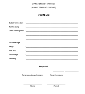 Download Contoh Format Kwitansi Kosong (Docx, Excel, PDF) - KantorKu