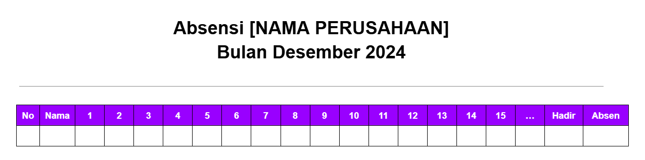 Cara Membuat Absensi Karyawan di Word dan Excel (+Template Gratis ...